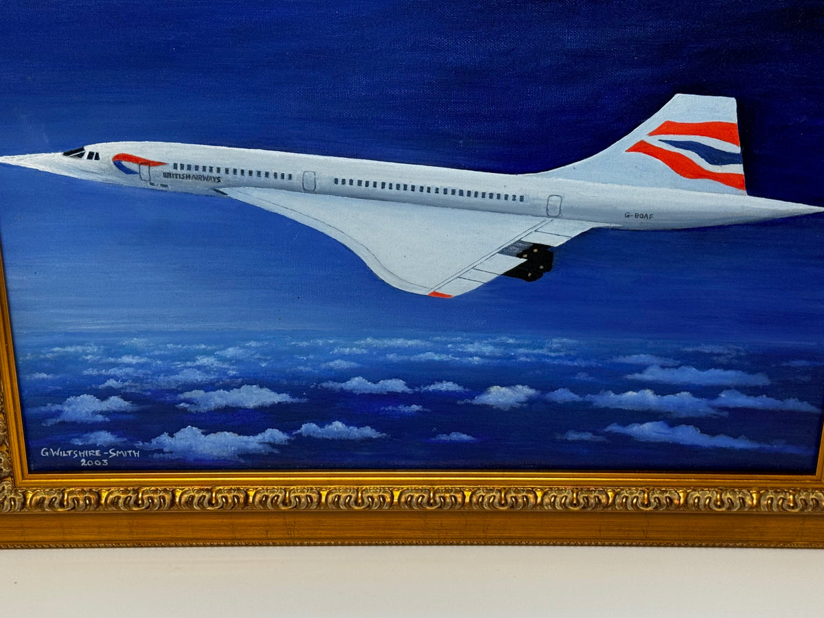 ️ Majestic Concorde Oil Painting The Last Historic Flight New York to