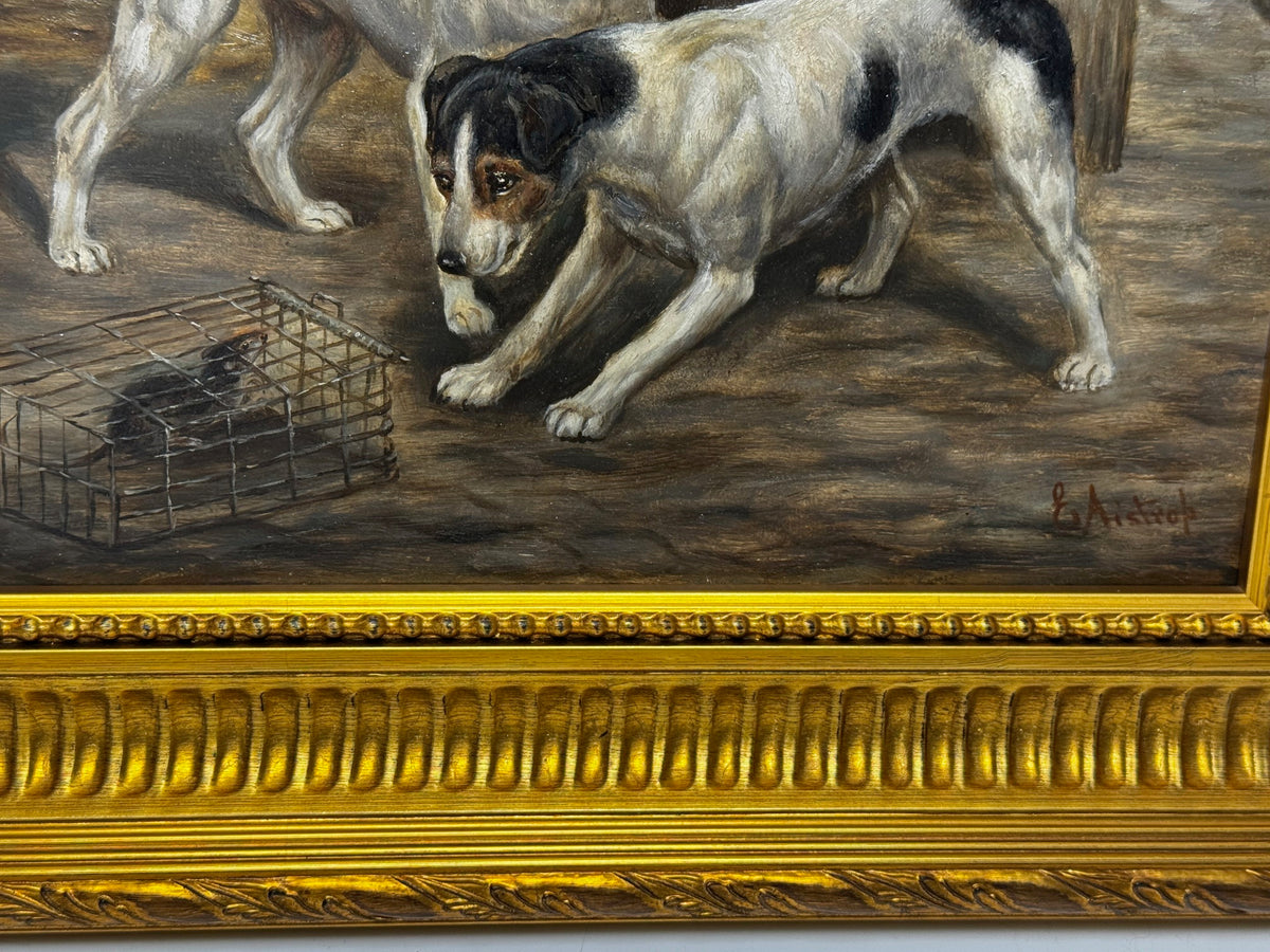 🐾 Victorian Canine Classic: Jack Russells on Alert – Rat Confrontation ...