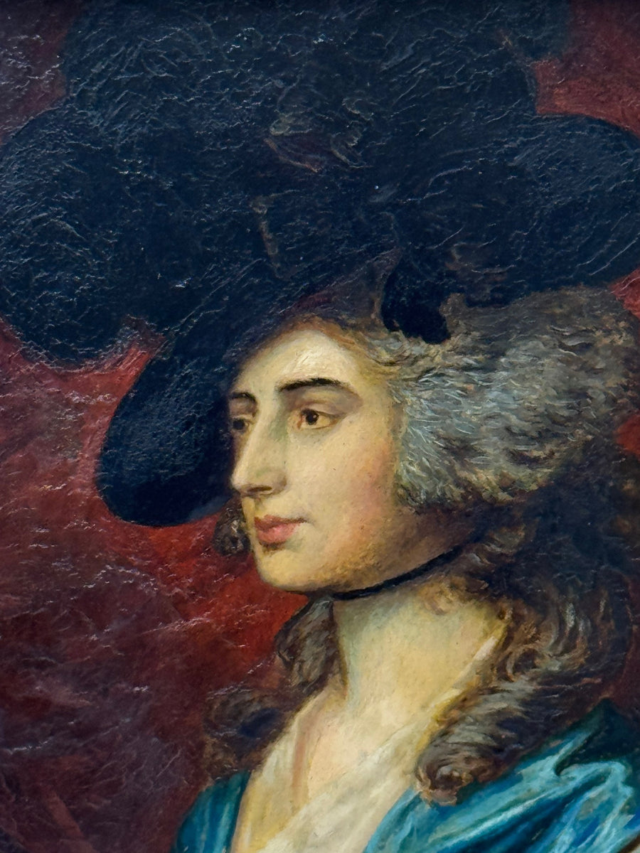 🎭 Elegant 19th-Century Oil Portrait of Sarah Siddons née Kemble After