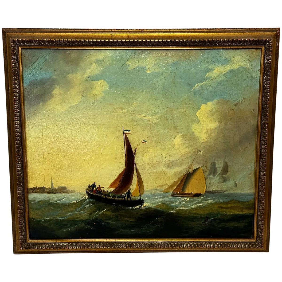 Marine Georgian Early 19th Century French Fishing Boat Heading Out ...