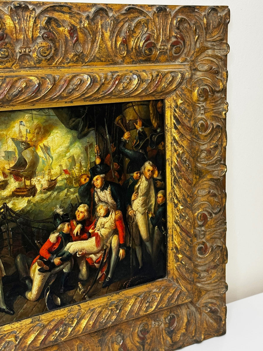Oil Painting Battle Glorious First of June 1794 Lord Howe On Ship HMS ...