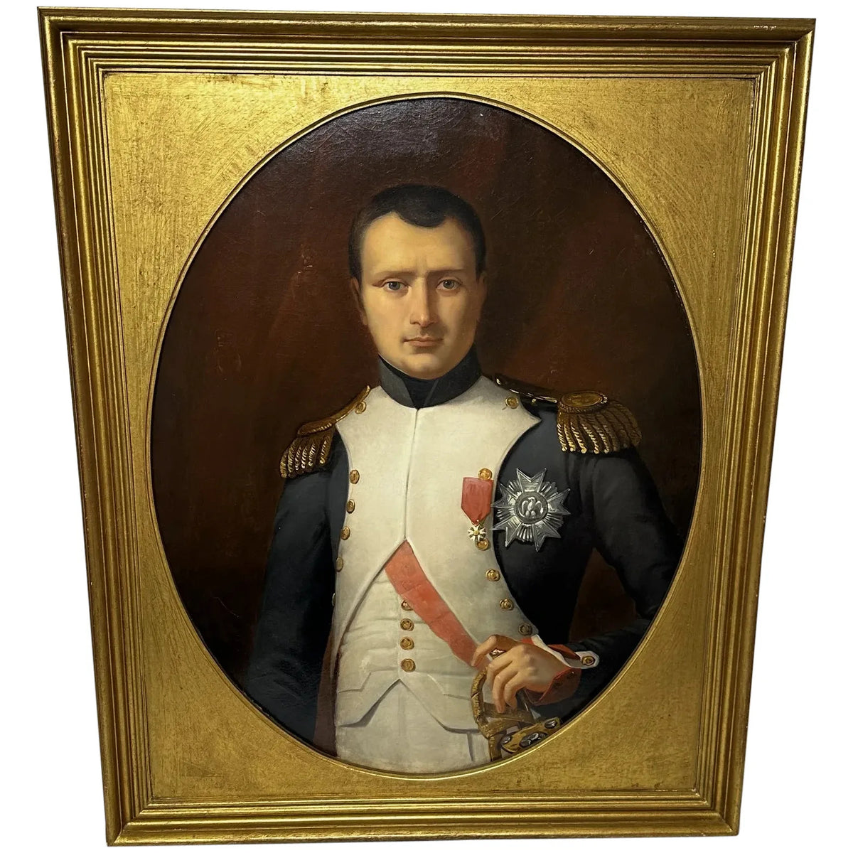 Large 19th Century Oil Painting Portrait Napoleon Bonaparte After ...