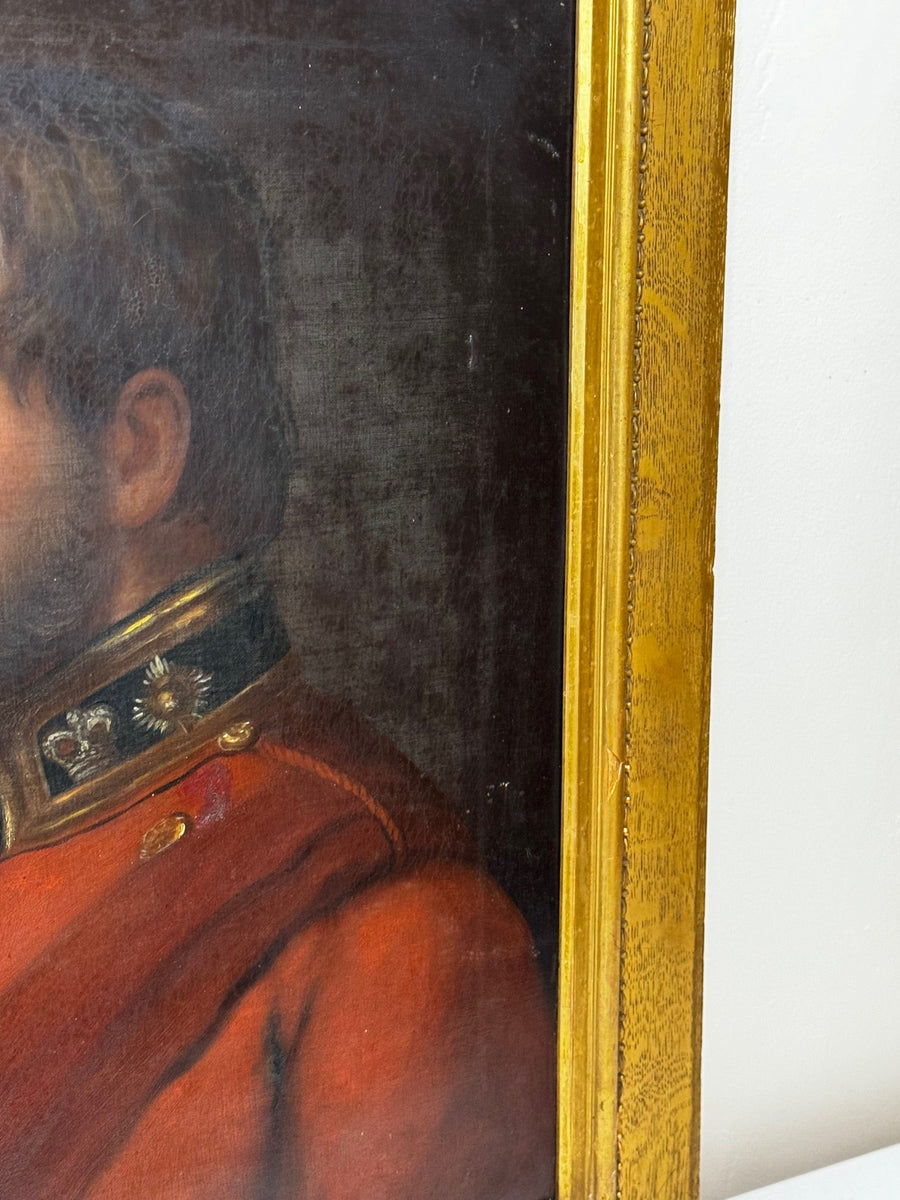 Victorian Military Oil Painting Portrait Red Coat Victorian Officer ...