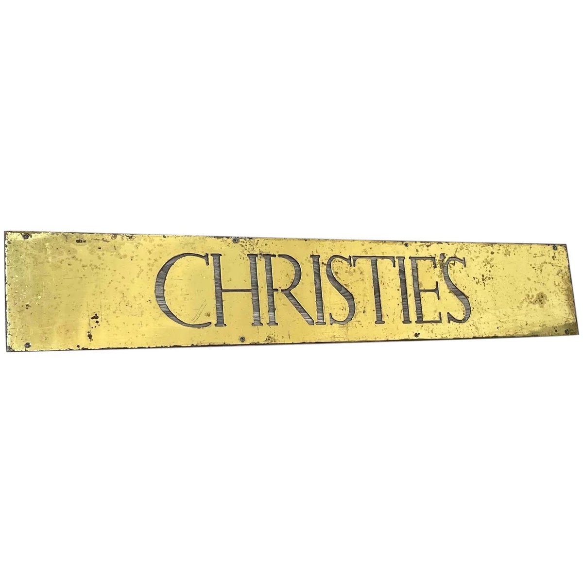 British Rare Brass Famous Auctioneers Plaque Sign Christie's