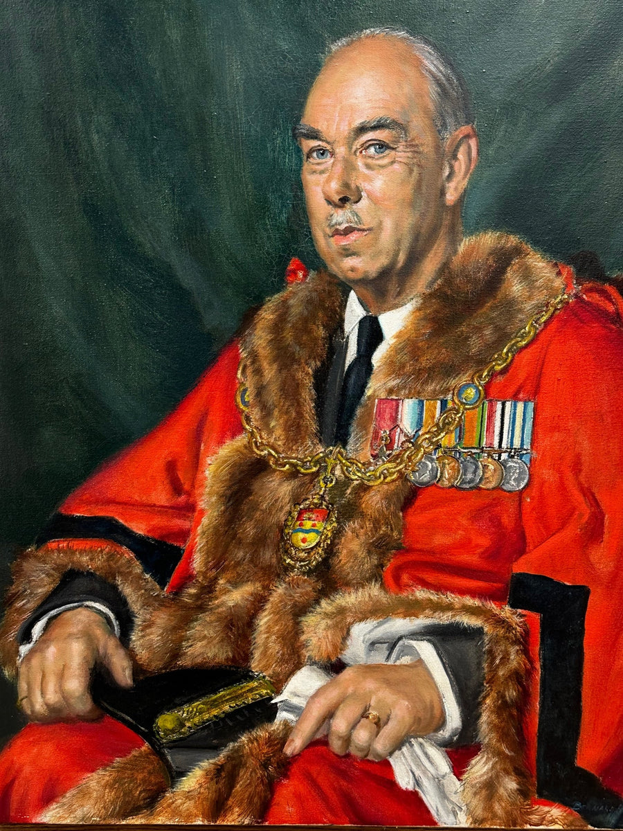 🎨 Oil Painting By Bernard Hailstone Portrait British Mayor Frederick ...