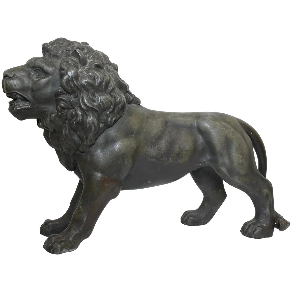 Victorian Bronze Small Model Lion Sculpture - Cheshire Antiques Consultant